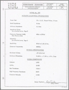 JBL - 1501AL-2 (Project Everest DD-67000) - Engineering Design ...